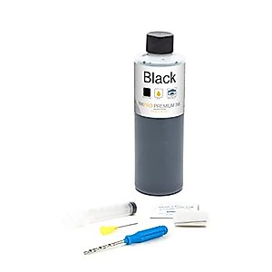 InkPro Premium Black Ink Refill Kit for Canon PG-210, PG-240, PG-245, PG-210XL, PG-240XL, PG-245XL Cartridges 8oz 236mL