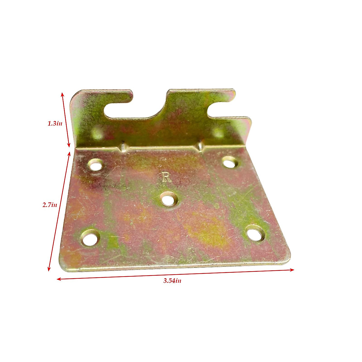 FarBoat Hardware 4Pcs Bed Hinge Universal C-Bed Rail Brackets Hinge 2 Hooks Heavy Duty for Bed Frames Headboard Footboard (90x68mm/3.5x2.7inch Colored Zinc Finish)