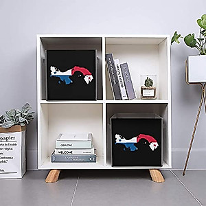 Panama Map Flag Collapsible Storage Bins Basics Folding Fabric Storage Cubes Organizer Boxes with Handles