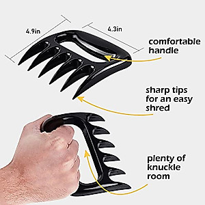 Auckway Meat Claws Meat Shredder for BBQ - Perfectly Shredded Meat, These are The Meat Claws You Need - Best Pulled Pork Shredder Claw x 2 for Barbecue, Grill (Black) (ACP09N)