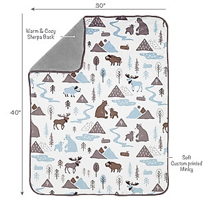 Lambs & Ivy Big Sky Woodland Forest Animals Soft Minky/Fleece Baby Blanket
