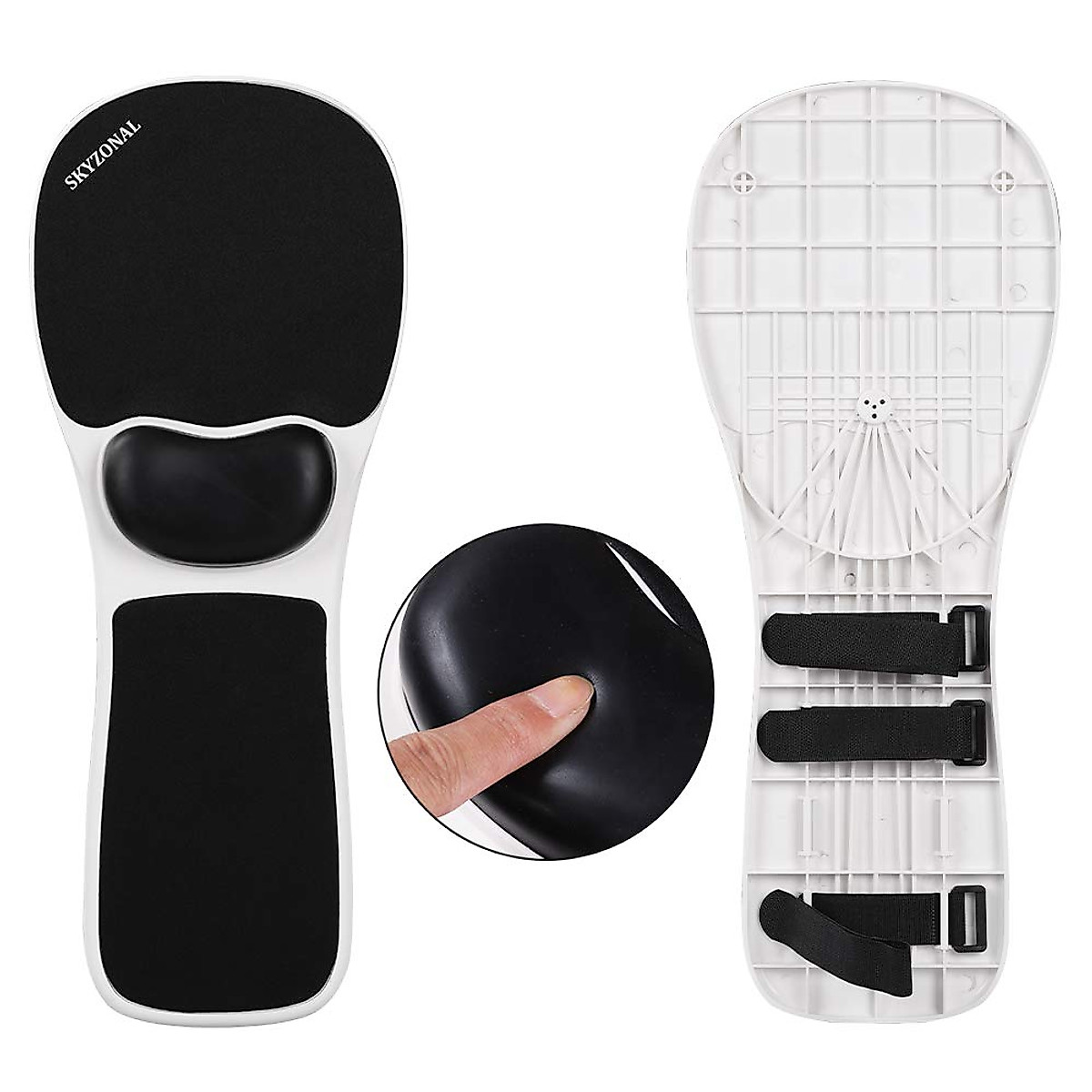 SKYZONAL Ergonomic Adjustable Armrest Wrist Rest-Only Adjustable for Chair (Extra Long Zip Ties Included)