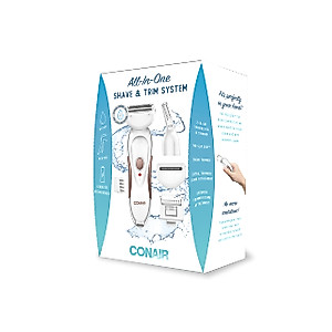 Conair All-In-1 Body and Facial Hair Removal for Women, Cordless Electric Trimmer & Shaver, Perfect for Face, Ear/Nose, Eyebrows, Legs, and Bikini Lines