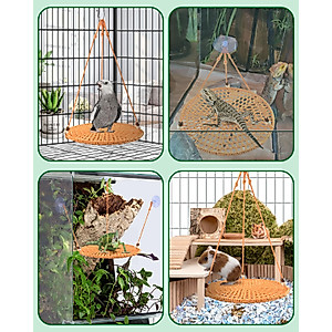 KATUMO Reptile Hammock, Bearded Dragon Hammock Reptile Swing Bed Reptile Lounger Terrarium Hanging Hammock for Bearded Dragon Lizard Snake Gecko Chameleon Parrot Hamster Small Pets