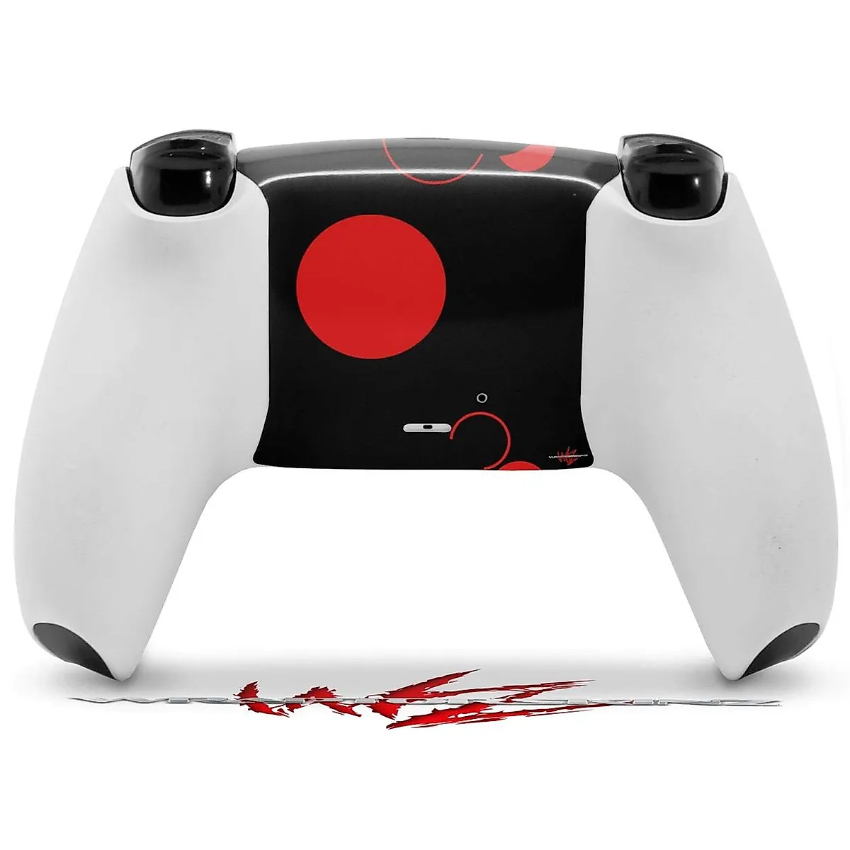 WraptorSkinz Skin Wrap compatible with Sony PS5 DualSense Controller Lots of Dots Red on Black (CONTROLLER NOT INCLUDED)