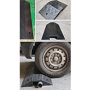 Threshold Ramp, Threshold Wheelchair Ramp Threshold Ramp for Wheelchair, Sturdy Curved Handicap Mobility Scooter Ramp, Home Transition Ramps with Anti Skid Surface, Easy to Mount ( Color : Black , Siz