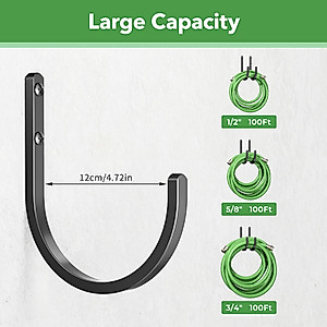 songsoso Garden Hose Holder Wall Mount - Heavy-Duty Aluminum Hose Hanger for Outside, Durable Wall-Mounted Hose Holder for Garden & Outdoor Use（8 Hooks）