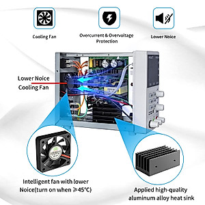 HYELEC DC Power Supply,50V 6A 150W Switching Regulated Bench Power Supply with Memory, 4-Digit LED Display, 110V Input Voltage, 5V2A USB Interface, Coarse and Fine Adjustments
