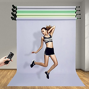 LOYALHEARTDY 4 Roller Wall Mounting Electric Motorized Background Support System with Remote Control for Photography, Including 2 x Four-fold Mounting Brackets, 4 x Electric Motors