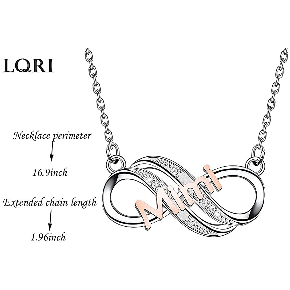 LQRI Mimi Necklace Thank You Mimi Gifts Thank You For Being My Mimi Infinity Necklace Best Mimi Ever Gift Mothers Day Jewelry Gifts for Grandma Mimi (silver)