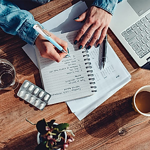 WRITECH Liquid Ink Rollerball Pens Pack of 8, Quick Dry No Bleed Roller Pens 0.5mm Black Pens for Writing, Taking Notes, Journaling & Sketching (Gradient)