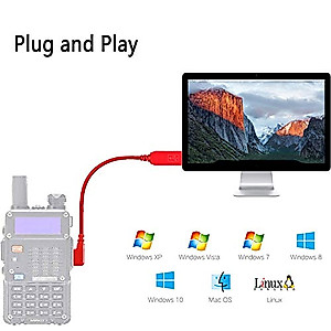 FEANTEEK Original FTDI USB Programming Cable for Ham Radios, Compatible with Kenwood, Baofeng, Wouxun, TYT and Other Radios