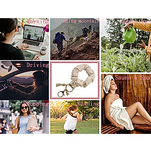 HAEVERAY Scrunchie Wristlet Bracelet Keychain,Soft Stretchable Wristband Wrist Bangle Keyring for Women Girl…