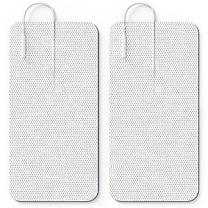AUVON Extra Large Tens Unit Replacement Pads 4'' x 8" (2 Pcs), Premium Reusable Electrodes Latex-Free Tens Patches with Self-Stick Performance for Waist and Lower Back Pain Relief (Non-Irritating)