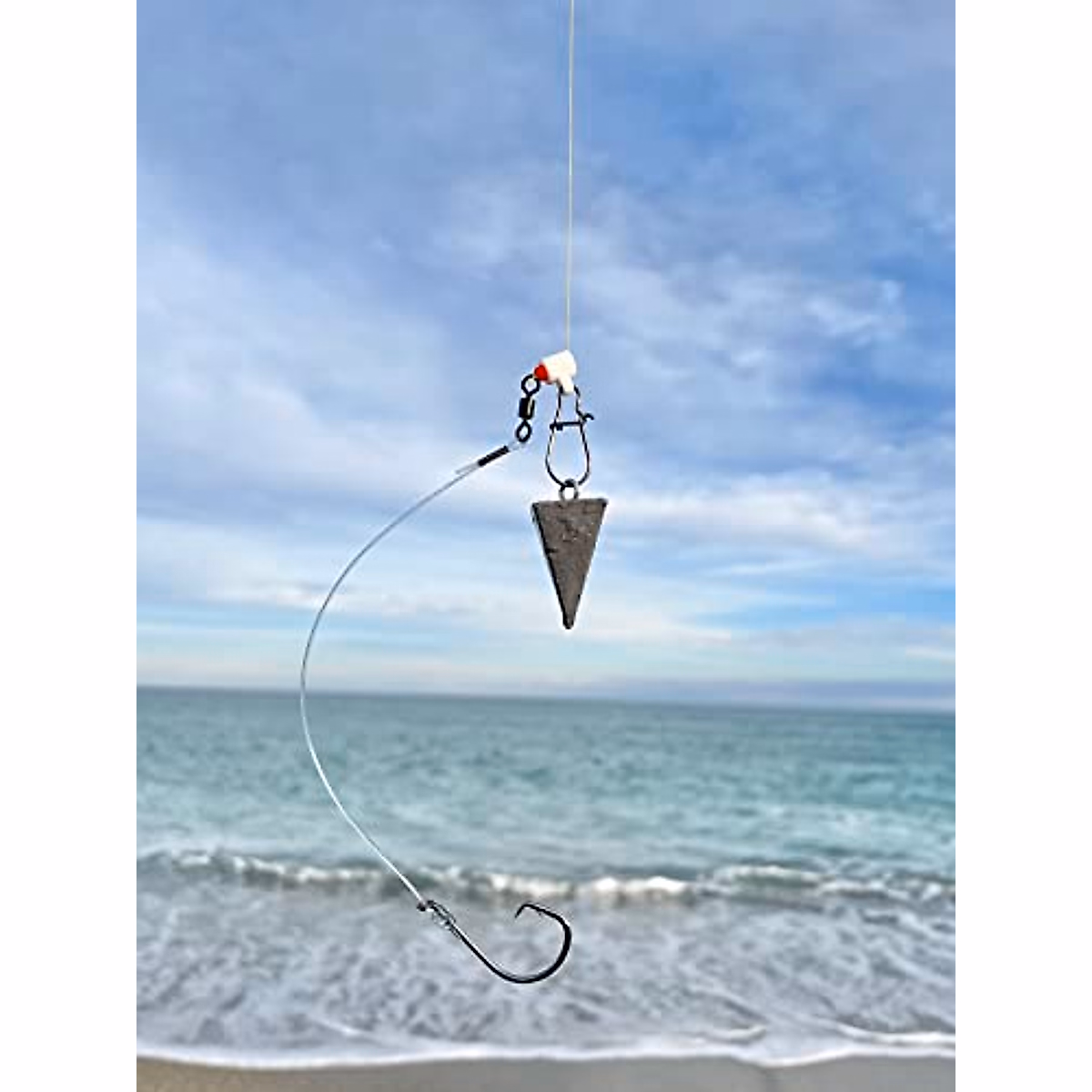 3 Pack 'Fish Finder' Red Drum Surf Fishing Rigs 100LB Mono (6/0)