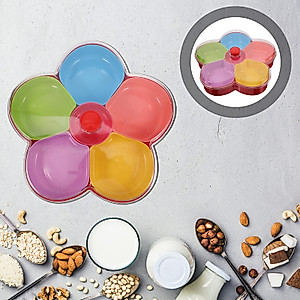 Kichvoe Divided Serving Trays with Lids Veggie Container Box Plastic 6 Moveable Compartment Snack Tray Food Storage Organizer for Candy Appetizer Dried Fruit Nuts Parties