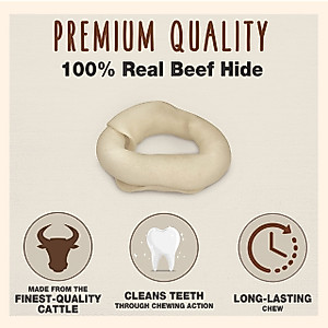 Cadet Premium Grade Beef Hide Donut for Dogs Donut Original 4"