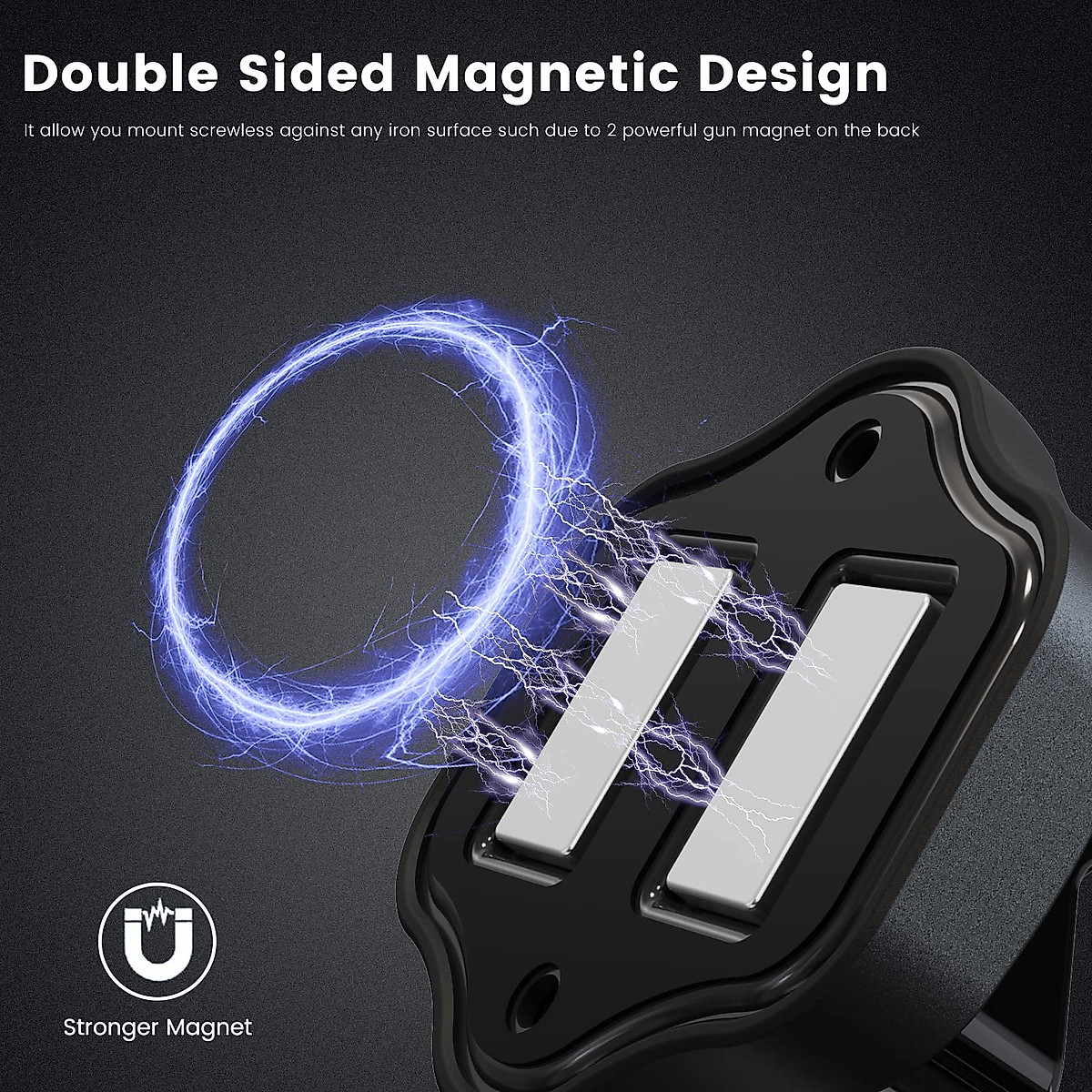 DINGDOON Double-Sided Gun Magnet Mount, Nondestructive Installation Magnetic Handgun Holster in Vehicle, Car, Cashier, Safe, Tactical Pistol Holder for Concealment Compatible with Revolver