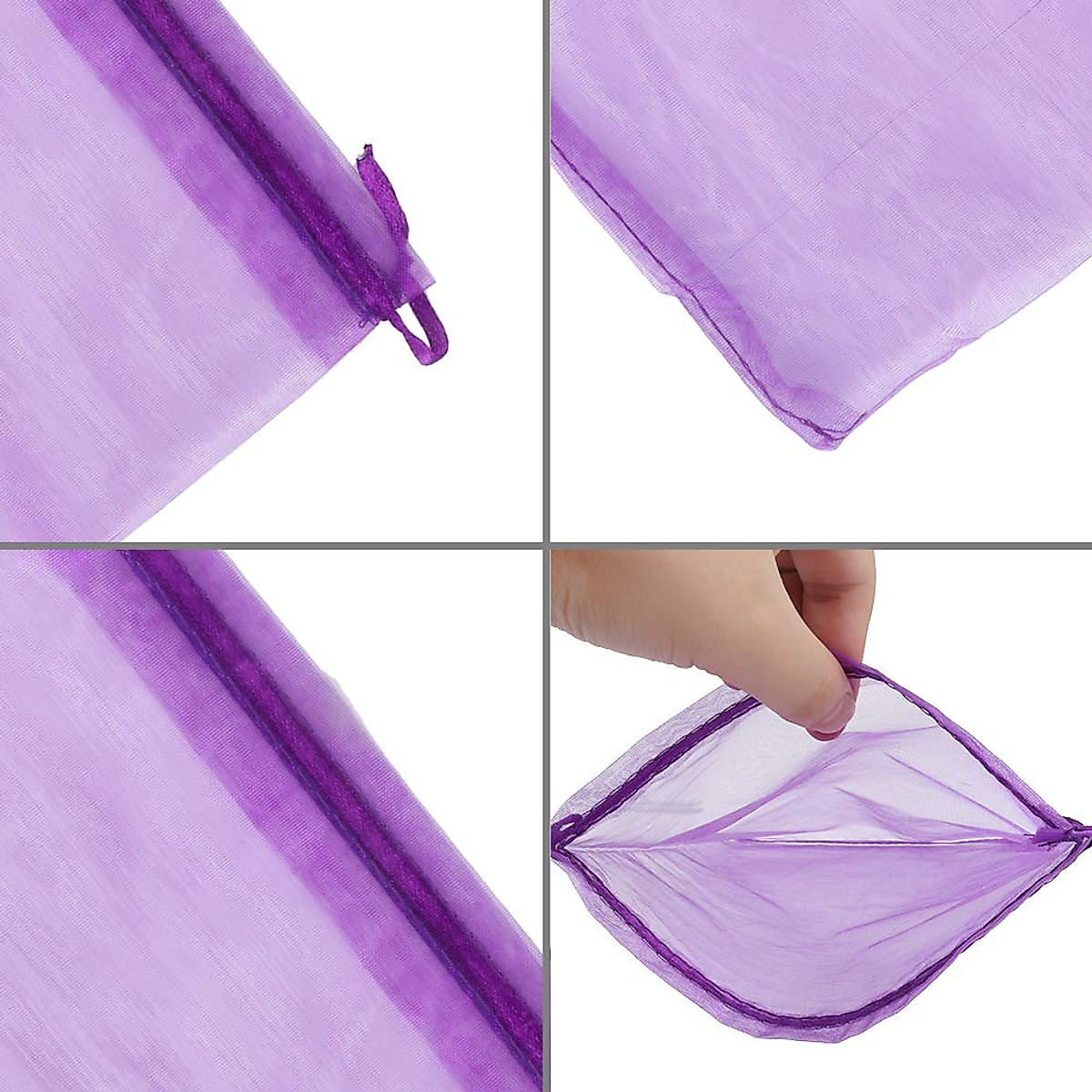 Zwish 100 Pack 6x9 Inches Organza Gif Bags 10 Mixed Solid Colors for Toys Candy Chocolate Party Christmas Wedding Favor Gift