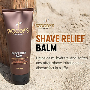 Woody's Shave Relief Balm, Soothing Treatment Calms & Heals Post-Shave Skin, 6 Oz