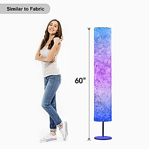LONRISWAY RGB Color Changing Led Floor Lamp, Smart Lamp with Alexa Voice Control, Remote & WiFi APP Control, Music Sync and White Fabric Shade, Standing Lamp for Living Room Bedroom Game Room