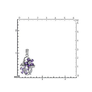 Silvershake Natural African Amethyst 925 Sterling Silver Flower Leaf Pendant