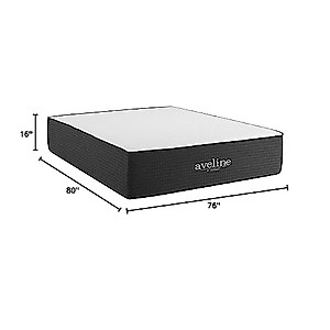 Modway Aveline 16” Gel Infused Memory Mattress with CertiPUR-US Certified Foam King Mattress