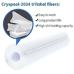 Cryspool MPT-Thread Spa Filter Compatible with Watkins 303279(not 303263), FC-2402, Free Flow and Lifesmart Hot Tub Filter, 1 1/2" Finer Thread, 2 Pack
