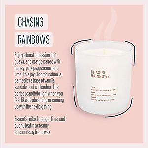 Scented Candle by Studio Oh! - 7.5-Ounce Signature Collection Fragrance-Infused Coconut-Soy Blend Wax Jar Candle - Chasing Rainbows - Burns up to 40 Hours
