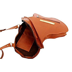 Orijin Culture AFRICA Men Backpacks Belt Bags - Africa Backpacks for Travel – Africa Shaped Crossbody Leather Backpacks with Sturdy Zippers & Multiple Pockets | Brown - Medium