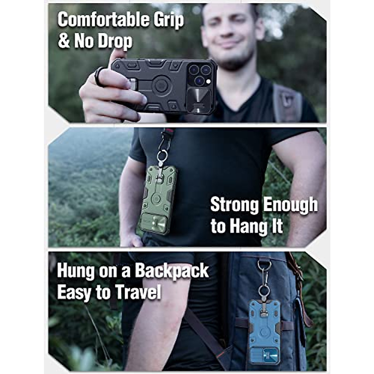 Nillkin for iPhone 14 Pro Max Case Stand, [Built in Kickstand & Slide Camera Cover] Military Grade Drop Protection Shockproof Hard PC Heavy Duty Bumper Phone Case for iPhone 14 Pro Max 6.7'' Black