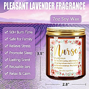 Nurses Week Gifts Nurse Gifts for Women, Nurse Appreciation Gifts for Nurses Day Gifts, Lavender Scented Candles Gifts for Women School Nurse Practitioner Gifts, Funny Soy Candles for Home Scented 7Oz