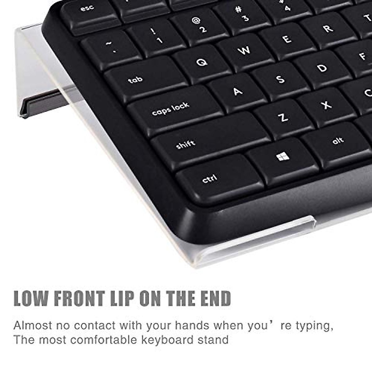 Refrze Computer Keyboard Stand PC Keyboard Stand,Titled Keyboard Stand,Clear Acrylic Keyboard Tray Holder for Easy Ergonomic Typing and Working at Home and Office Upgraded Version