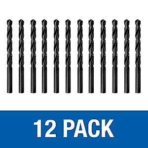 Champion Cutting Tool General Purpose Drill Bits for Metal and Wood (1/16 Inch) - 12 PCS - 118 Degree Point, High Speed Steel Straight Shank Drill Bits with Black Oxide Finish