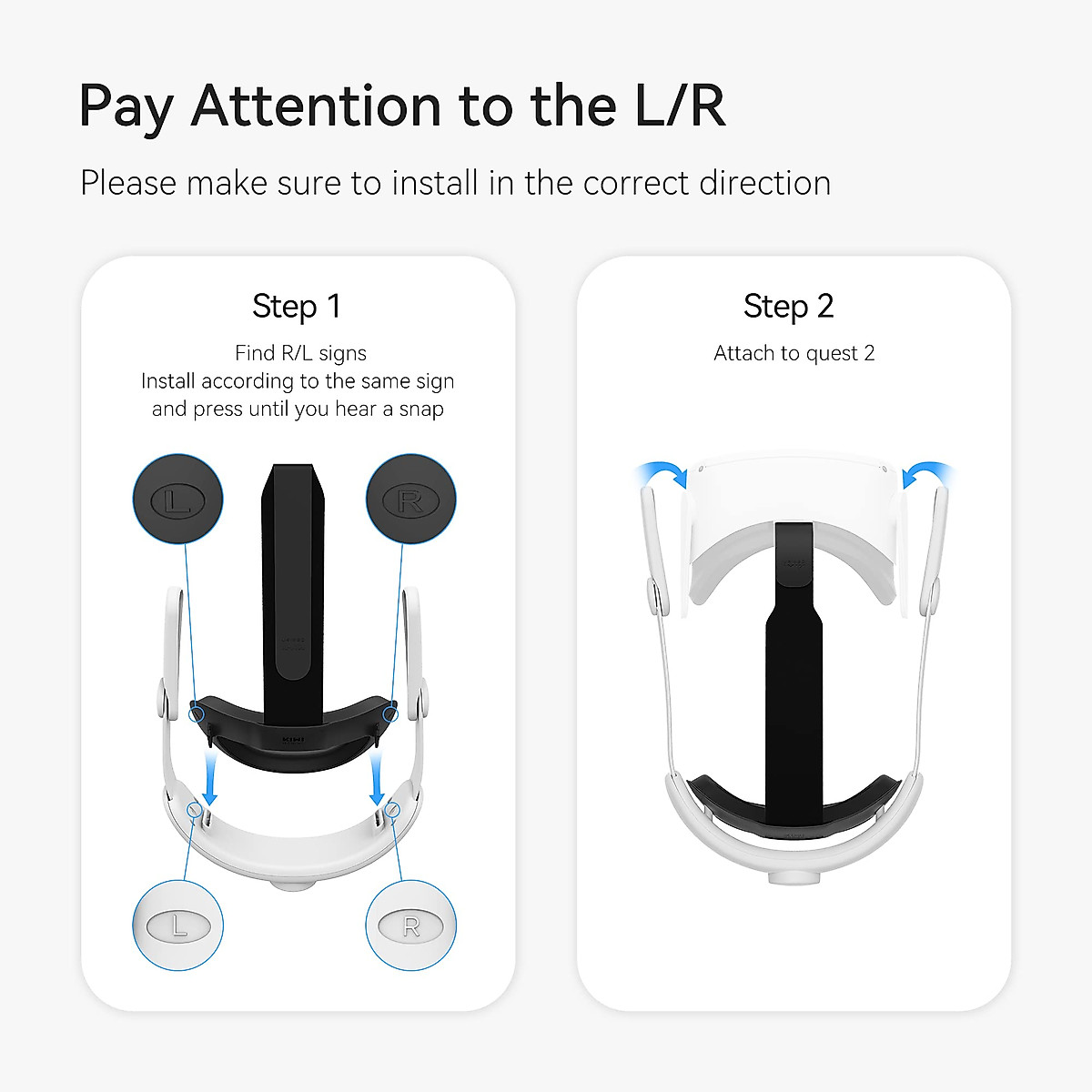 KIWI design Comfort Head Strap Accessories with 3 in 1 Battery Holder Strap, Enhanced Support and Extending Playtime, Compatible with Quest 2 (Battery Not Included)