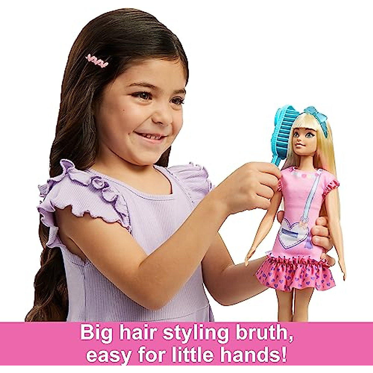 Barbie My First Barbie Preschool Doll, "Malibu" with 13.5-inch Soft Posable Body & Blonde Hair, Plush Kitten & Accessories