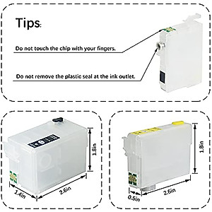 Replacement Refillable Ink Cartridges Compatible Sublimation Ink Cartridges for WF-7720 WF-7710 WF-7620 WF-7610 WF-7210 WF-7110 WF-3620 WF-3640,4Pcs Auto Reset Chips Reusable Empty Ink Cartridges Kit