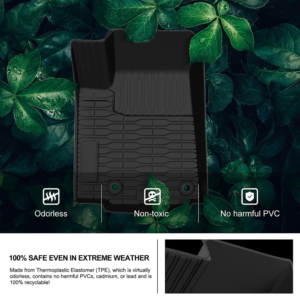 KIWI MASTER Floor Mats for 2021-2025 Jeep Grand Cherokee L OEM Replacement 82216640AA All Weather Mat Custom Fit TPE Front Rear 3-Row Liners, Black