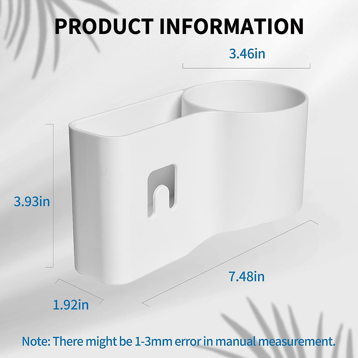 SooGree Hair Dryer Holder - White Hair Tool Organizer Bathroom Blow Dryer Holder Wall Mounted Hot Tool Holder for Curling Iron Hair Straightener Hair Styling Tools Storage Small Punching Free