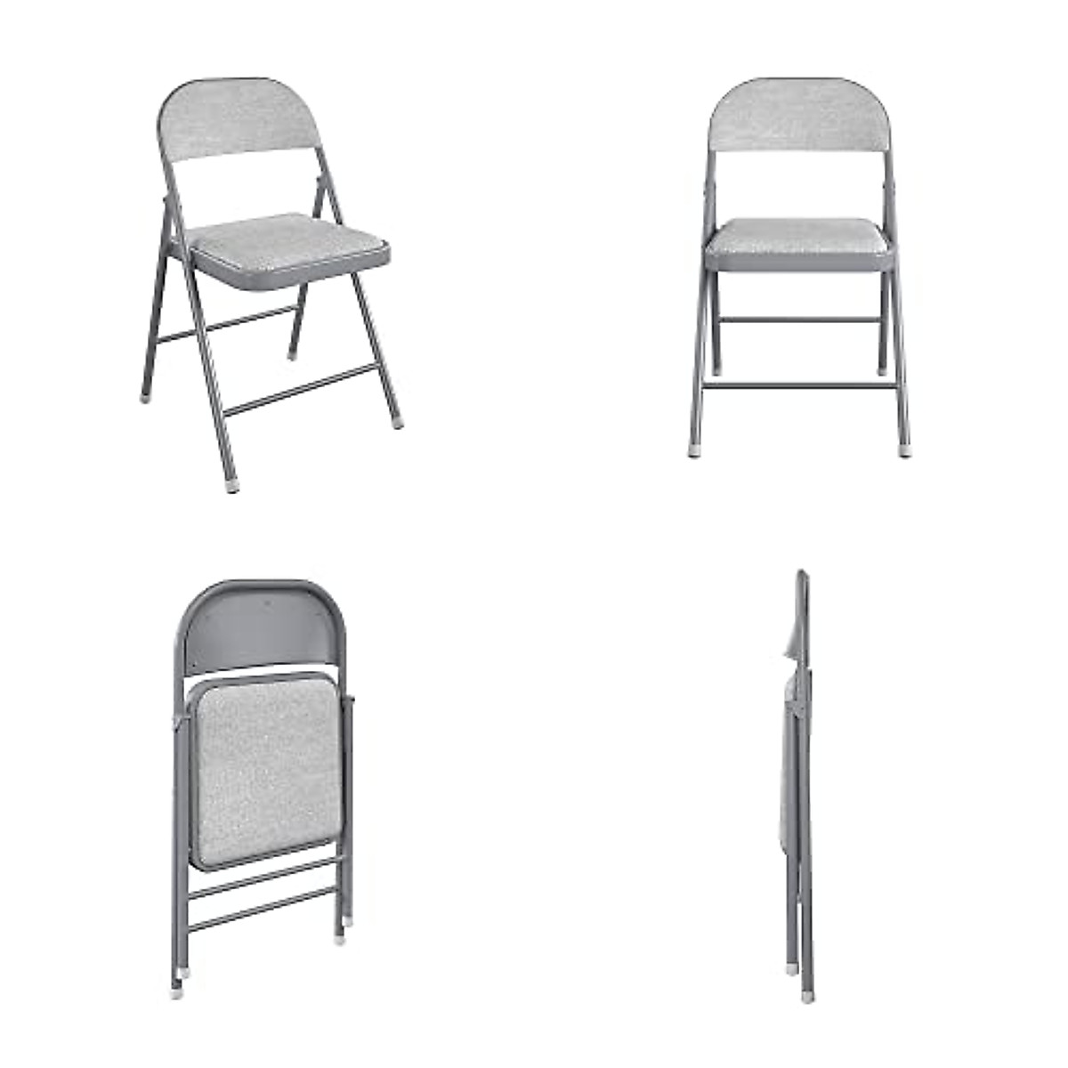 COSCO SmartFold® Fabric Folding Chair, 4-Pack, Gray
