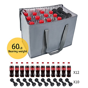 musbus Insulated Car Trunk Organizer, Storage Collapsible Multi Compartment Car Organizer, SUV Trunk Organizer, Non Slip Bottom, Adjustable Securing Straps, Foldable Cover Grocery shopping bags,