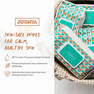 Joonya Baby Wipes - Non-Toxic, Earth-Friendly Baby Wipes for Calm, Healthy Skin - Fragrance Free Baby Wipes - Bulk Baby Wipes - 3 Packs of 80 Diaper Wipes (240)