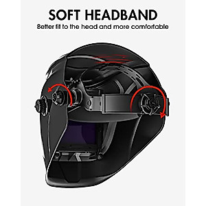 ANDELI True Color Solar Power Auto Darkening Welding Helmet 3.94"X3.2" Large Viewing Screen, 4 Arc Sensor Wide Shade 4~5/9-9/13 for TIG MIG Arc Weld Grinding Welder Mask