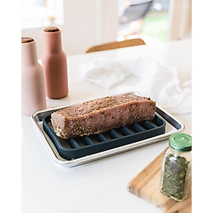 The Silicone Kitchen Silicone Roasting Rack Pan, Dishwasher Safe, BPA Free, Non-Toxic, 7 in by 10.75 in, Navy, 2 Pack