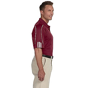 Adidas Golf Men's ClimaLite 3-Stripes Cuff Polo Sport Shirt. A76 - XX-Large - University Red / White