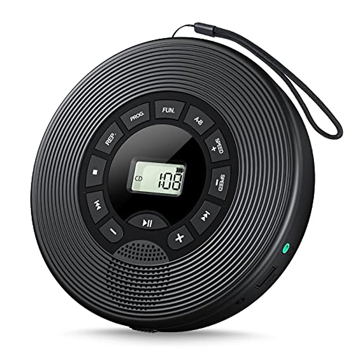 KOVCDVI Portable CD Player for Car Bluetooth CD Player with Speakers 1500mAh Rechargeable Battery Personal CD Players with Display Headphones Memory Function PROG Repeat Mode Supports USB MP3 AUX Play
