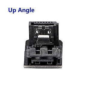 CERRXIAN 90 Degree SATA Adapter, Up Angle SATA 7Pin Male to Female Converter for Motherboard Desktops Computer SSD HDD(UP/Front)(2-Pack)