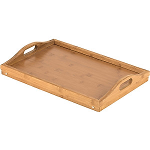 Home-it Bed Tray table with folding legs, and breakfast tray Bamboo bed table and bed tray with legs
