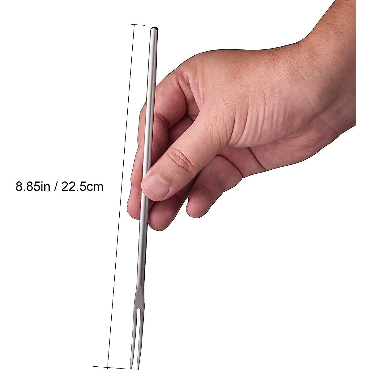 IMEEA Pickle Forks Cocktail Forks SUS304 Stainless Steel Olive Fork Long Handle 8.85-inch Fruit Forks, Set of 4