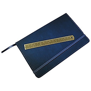 6 Inch Brass Ruler - Etched Markings - Durable Tiny Ruler, Ideal for Bullet Journals, Notebooks, Planners, Diaries and As a Bookmark. Fits in Inner Pocket - Marked with in and cm/MM (Gold Brass)